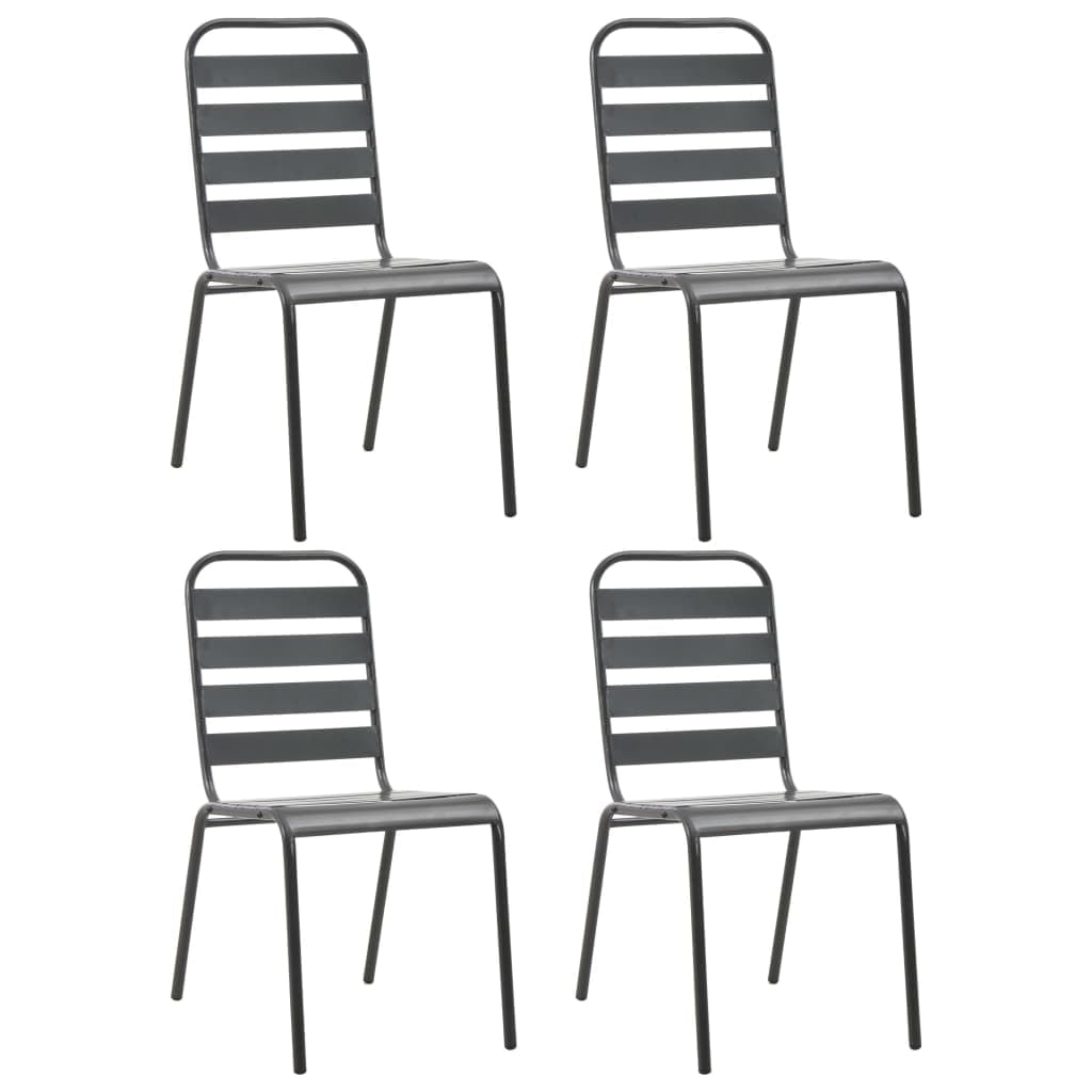 vidaXL Stackable Patio Chairs Outdoor Seating Stacking Dining Chair ...