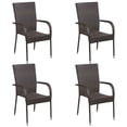 vidaXL Stackable Patio Chairs Outdoor Wicker Patio Dining Chair Poly ...