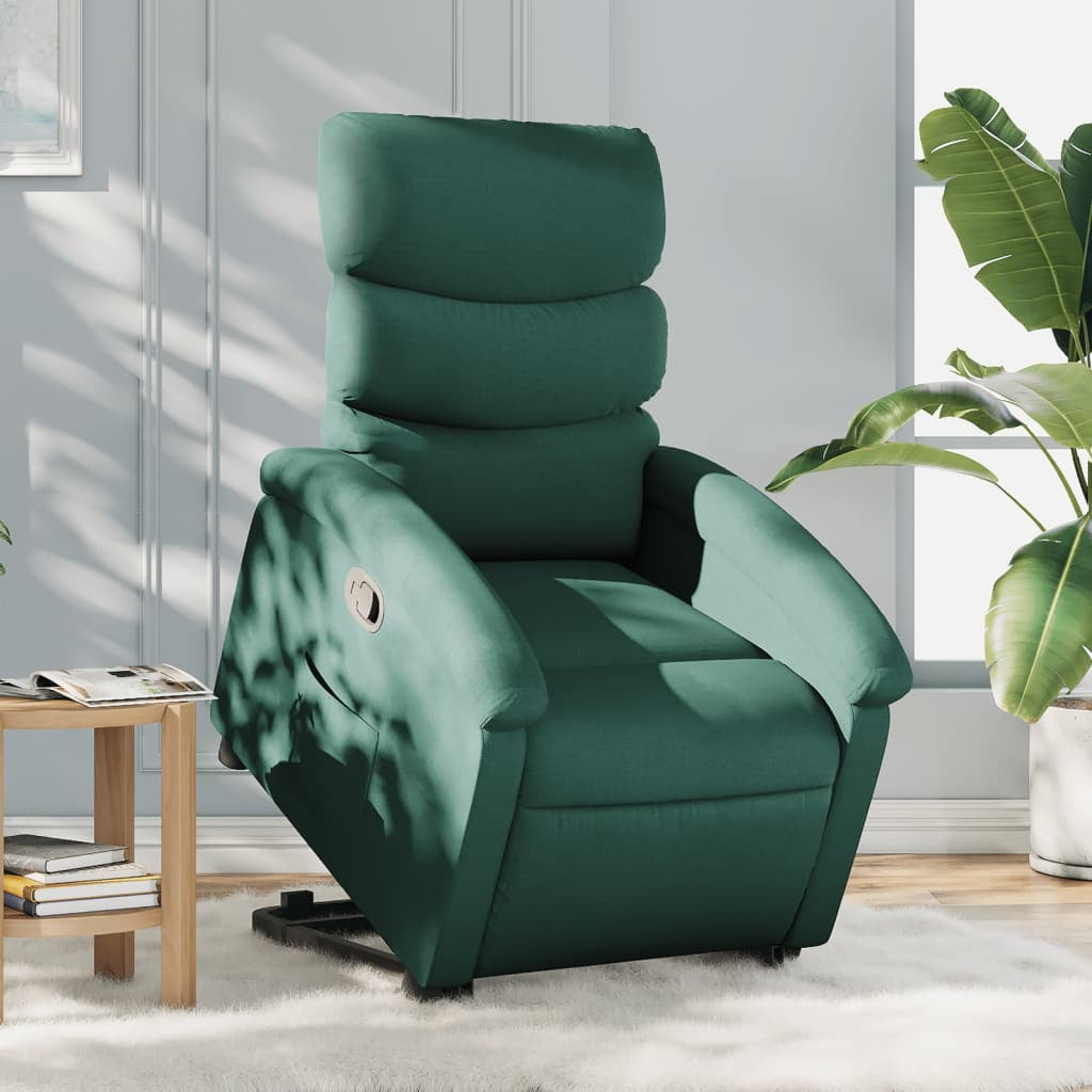 vidaXL Stand up Recliner Chair Dark Green Fabric - Walmart.com