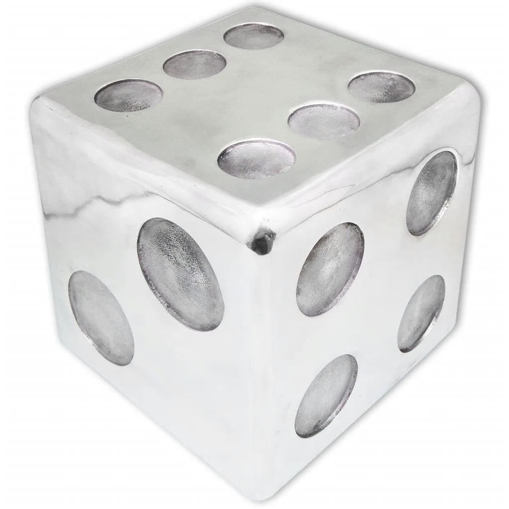 vidaXL Stool/Side Table Dice Shape Aluminum Silver - Walmart.com
