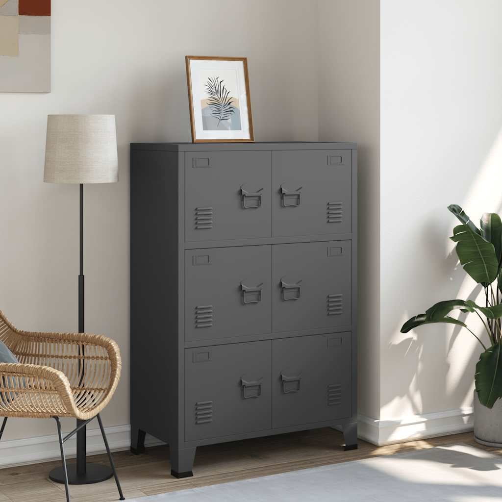 vidaXL Metal Storage Cabinet with 6 Doors, Metal Handle - Walmart.com
