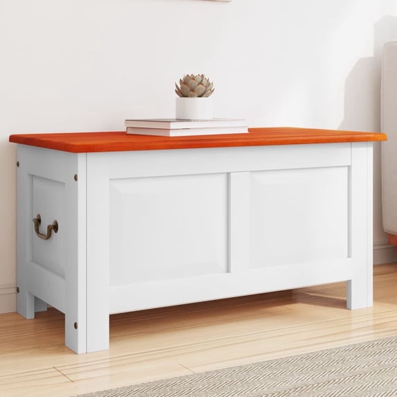 vidaXL Storage Chest with Lid Toy Box Trunk Entryway Hallway Solid Wood ...