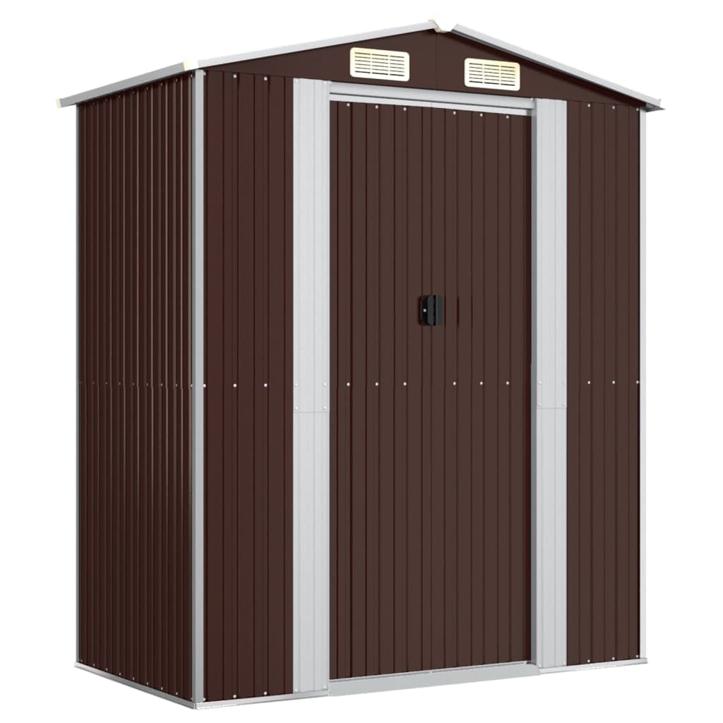 vidaXL Storage Shed Outdoor Storage Shed for Backyard Patio Galvanized ...