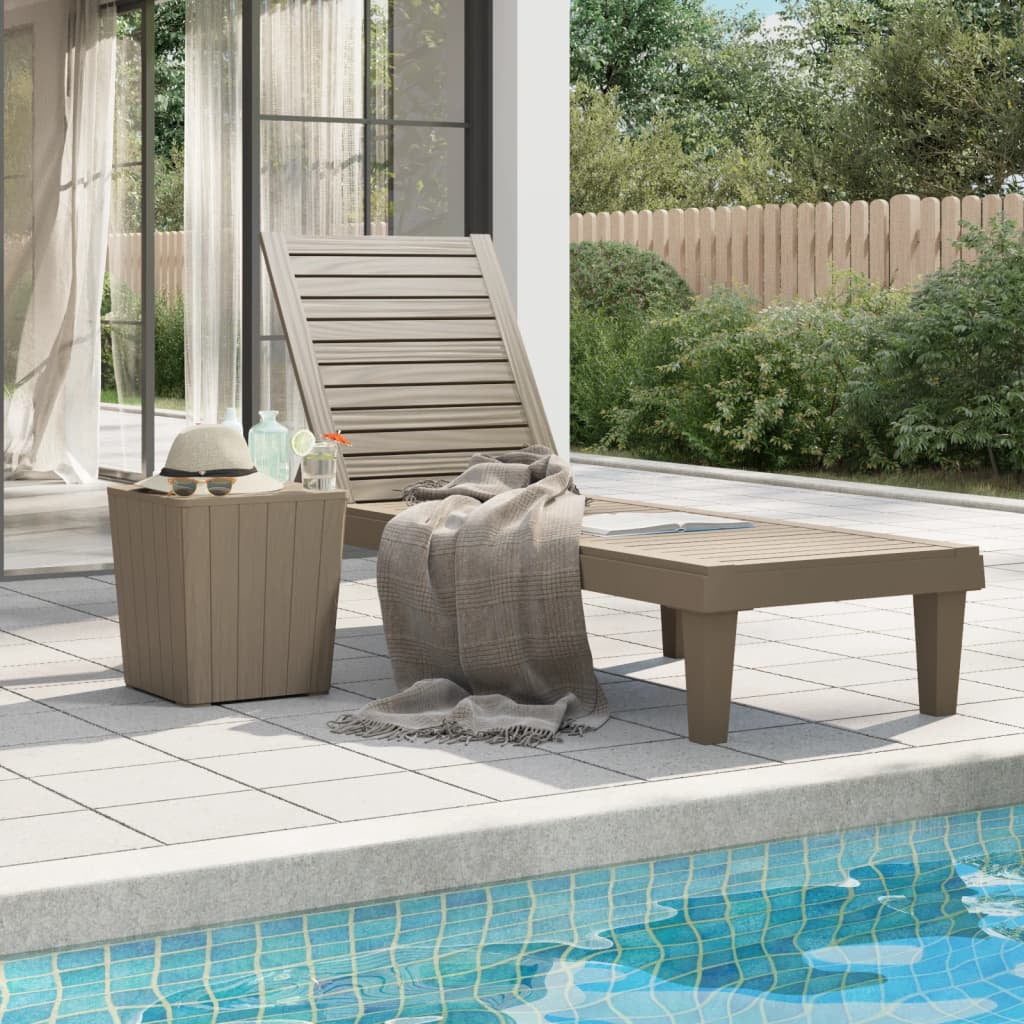 vidaXL Sun Lounger Light Brown 61"x22.8"x32.7" Polypropylene - Walmart.com