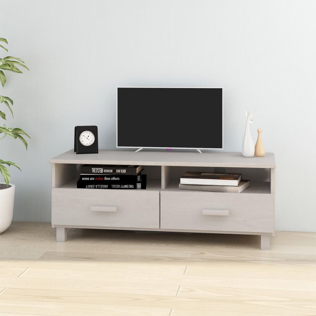 vidaXL Solid Pine Wood TV Stand with Drawers Storage, HAMAR TV Console ...