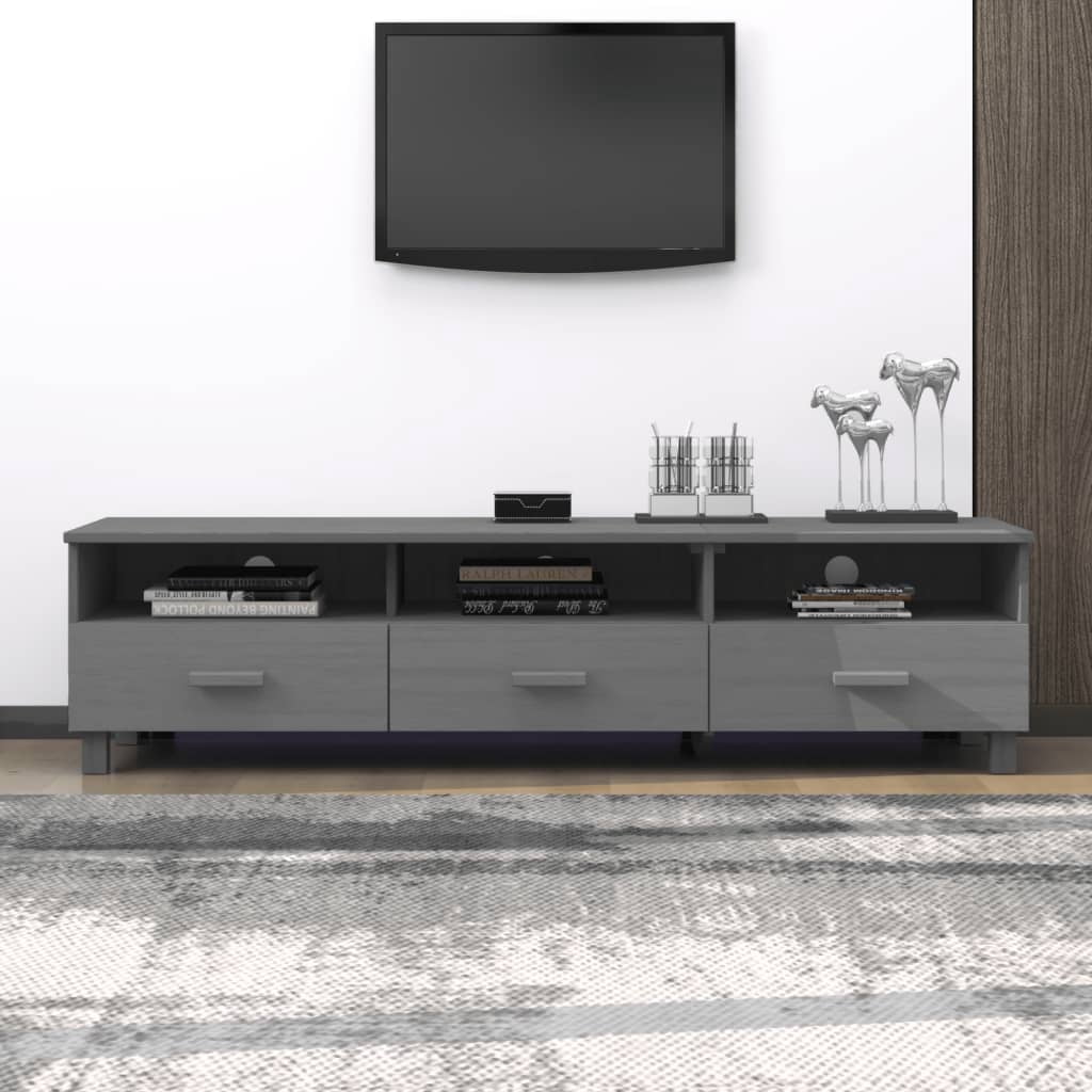 vidaXL TV Stand TV Console Sideboard TV Unit Cupboard HAMAR Solid Wood ...