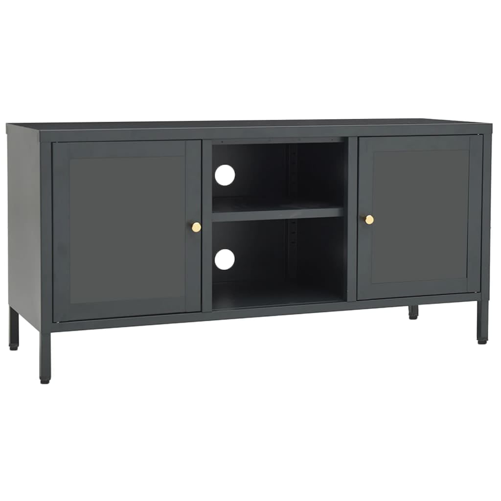 vidaXL TV Stand TV Console Sideboard TV Unit Home Media Unit Steel and ...