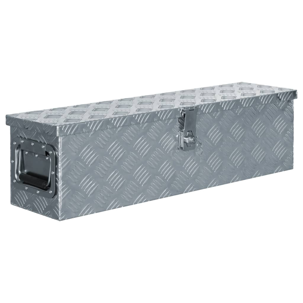 vidaXL Compact Aluminum Tool Box, Rust-resistant Storage Chest with ...