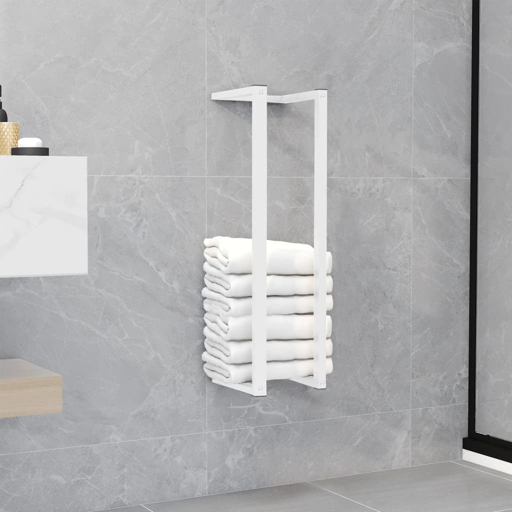 vidaXL Towel Rack White Steel Standard Size Modern Towel Rack - Walmart.com