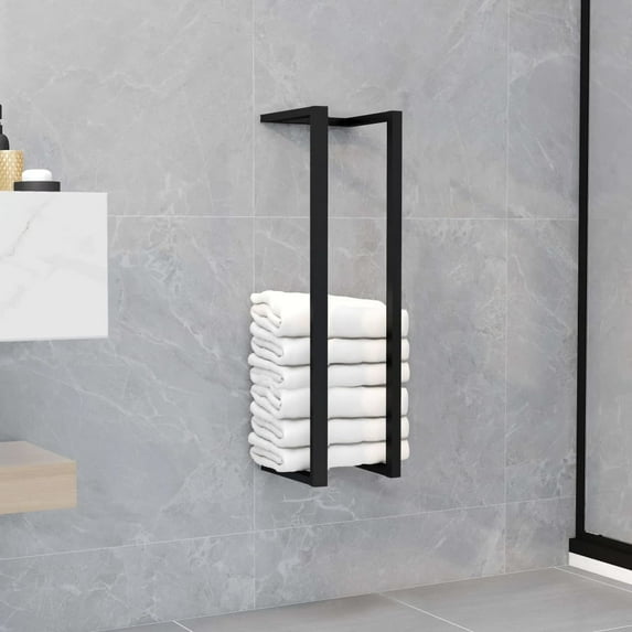 vidaXL Towel Rack Black Iron 4.9 x 4.9 x 23.6 in Wall Mounted - Walmart.com