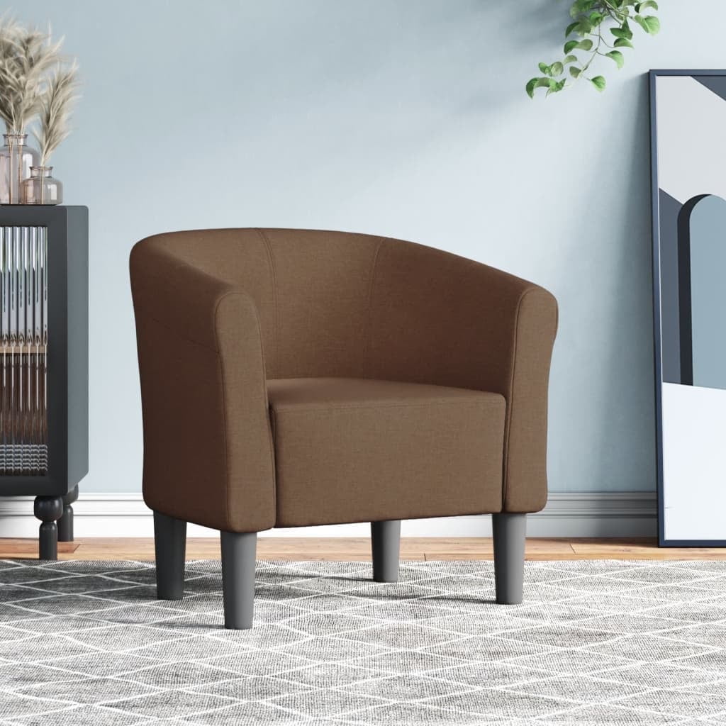 vidaXL Tub Chair Brown Fabric - Walmart.com