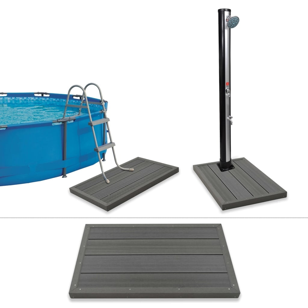 vidaXL WPC Floor Element WPC Board for Solar Shower Pool Ladder Anti ...