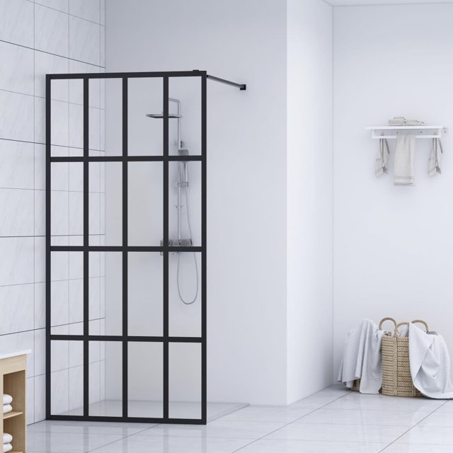 vidaXL Walk-in Shower Enclosure Bathroom Wall Panel Screen Tempered ...