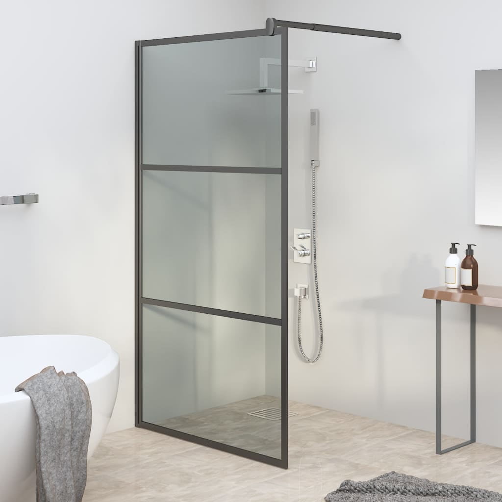 vidaXL Walk-in Shower Wall 39.4"x76.8" Dark ESG Glass Black - Walmart.com