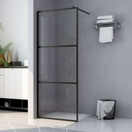 vidaXL Walk-in Shower Enclosure Bathroom Wall Panel Screen Tempered ...