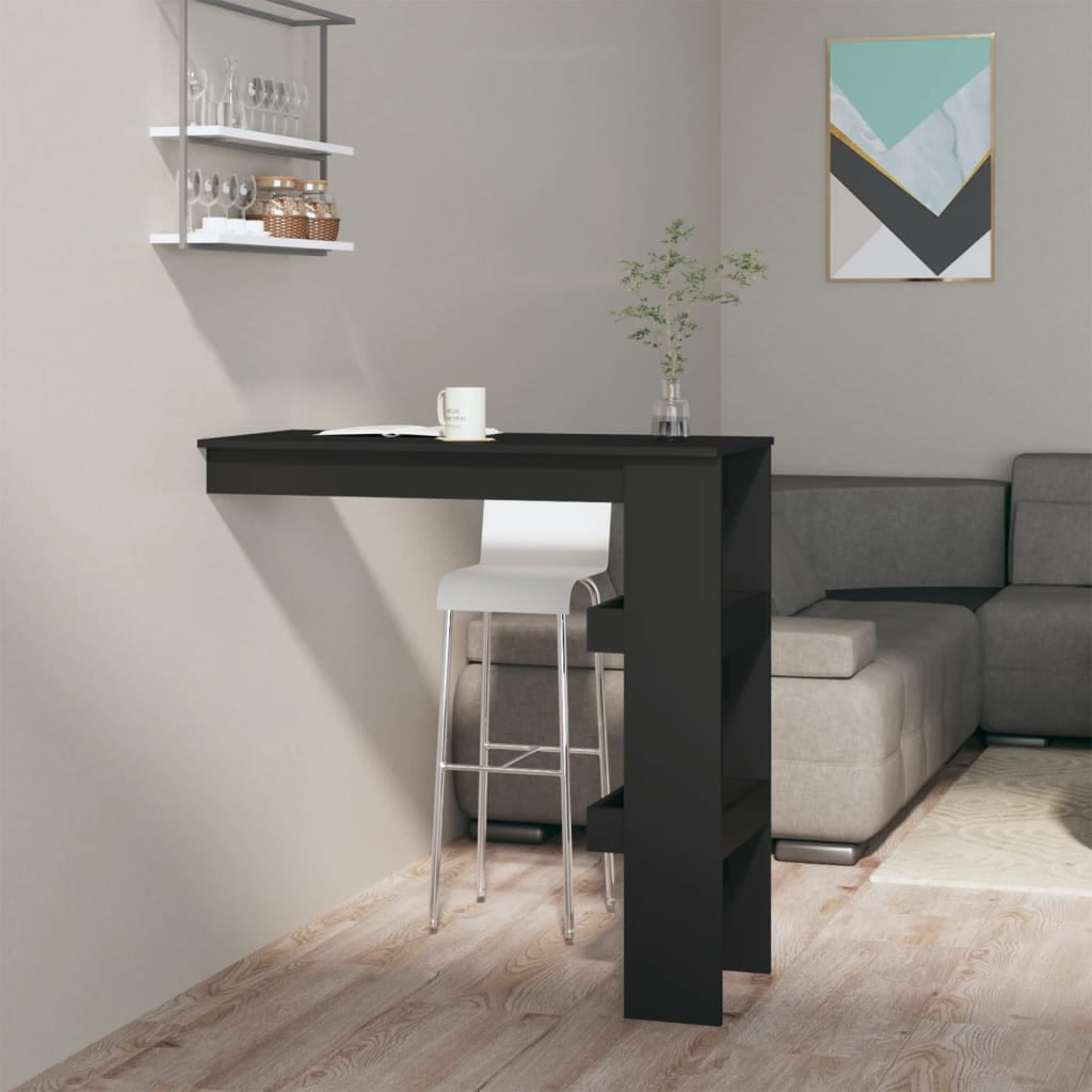 vidaXL Home Indoor Standing Wall Bar Table with Storage, Kitchen Dining ...