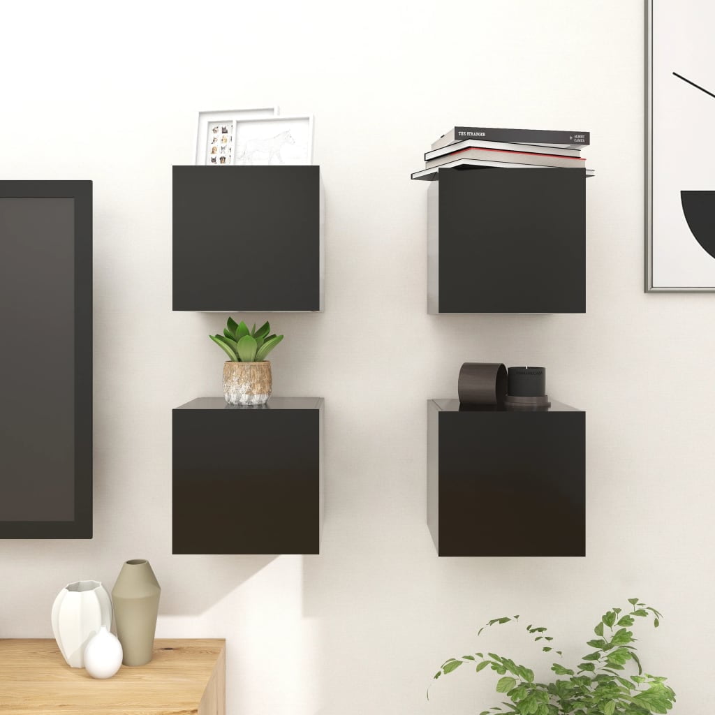 vidaXL Wall Mounted TV Stand Storage Entertainment Center for Living ...