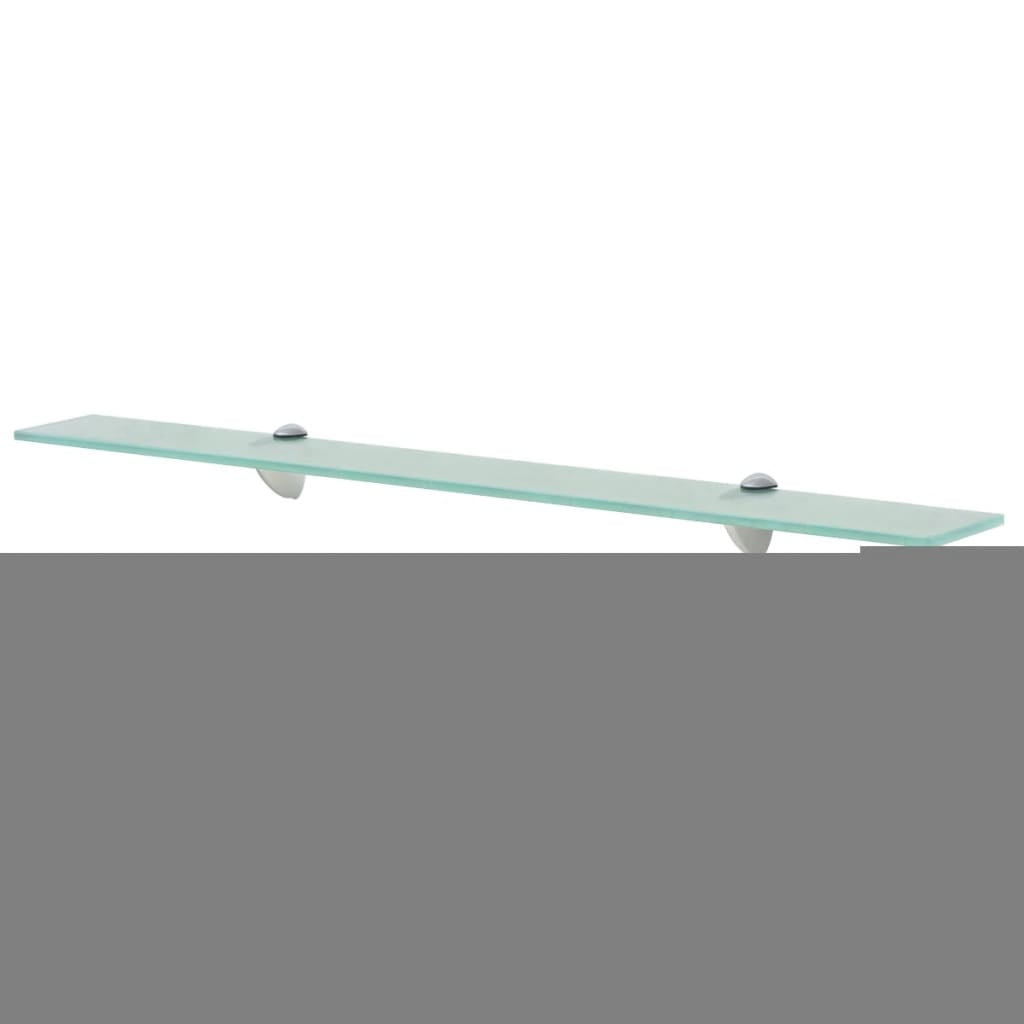 vidaXL Wall Shelf Floating Display Shelf with Clip Brackets Tempered ...