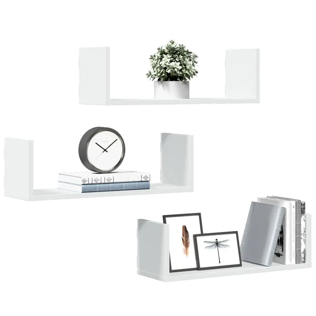 vidaXL Wall Shelf White Engineered Wood 22.8 x 7.1 x 7.1 in Wall Shelf ...