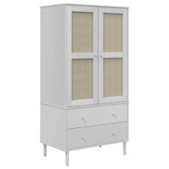 Creative Co-Op MDF & Fir Wood Cabinet with 3 Drawers, Distressed Blue ...