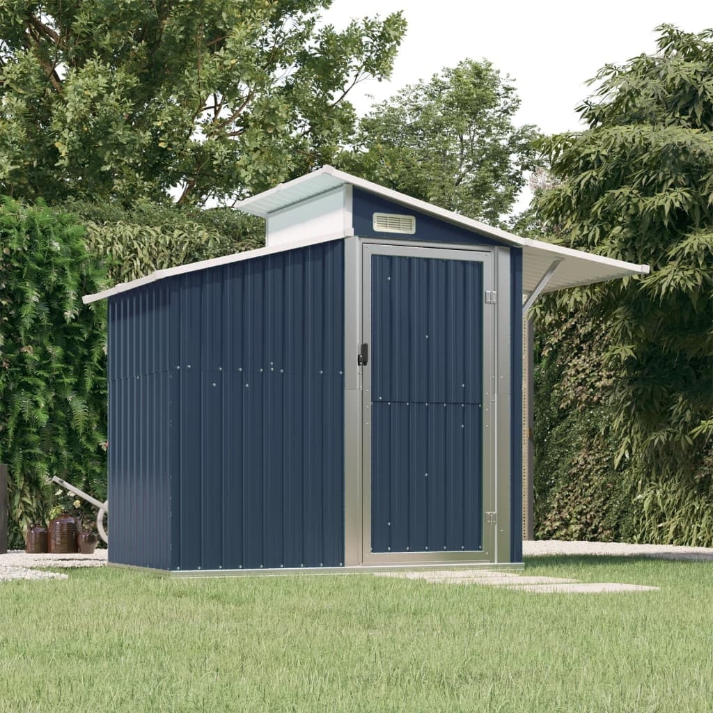 vidaXL Waterproof Alloy Steel Garden Storage Shed, 82.1" x 106.3" x 51. ...