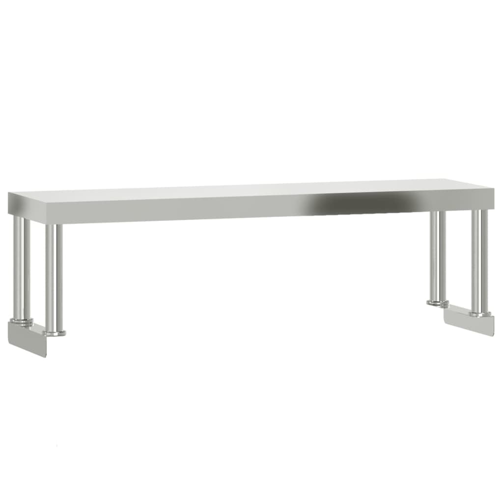 vidaXL Work Table Overshelf Attachment Restaurant Kitchen Stainless ...