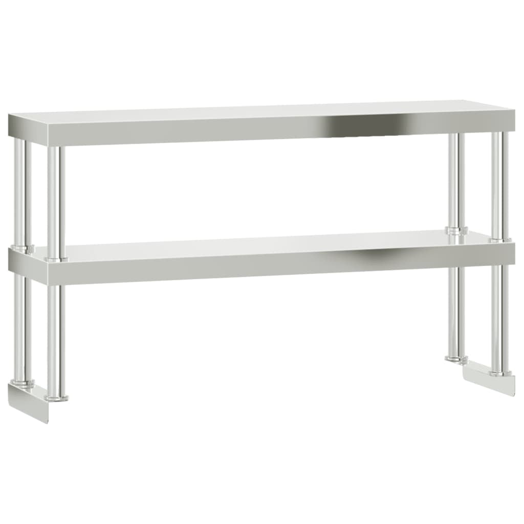 vidaXL Work Table Overshelf Attachment Restaurant Kitchen Stainless ...