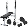 vidaXL Workout Bench with Weight Rack, Barbell and Dumbbell Set 264.6 ...