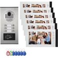 Video Apartment Intercom System, 6-Unit 7-Inch Monitor Wired Video Door ...