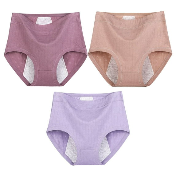 vigerkar 3 Pack Women Plus Size Panties Cotton Leakproof Underwear ...