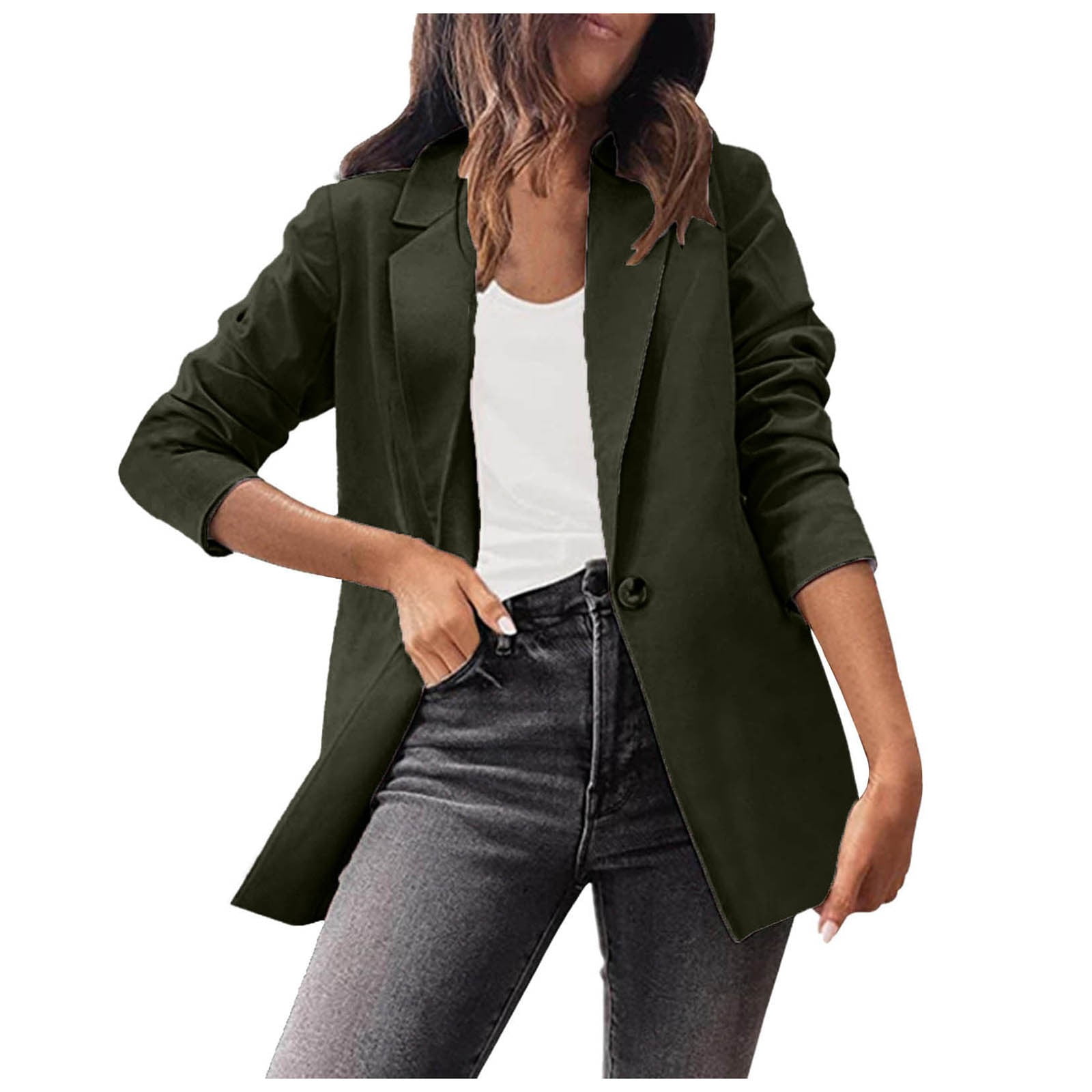 vigerkar Blazers for Women 2025 Open Front Long Sleeve Work Office ...