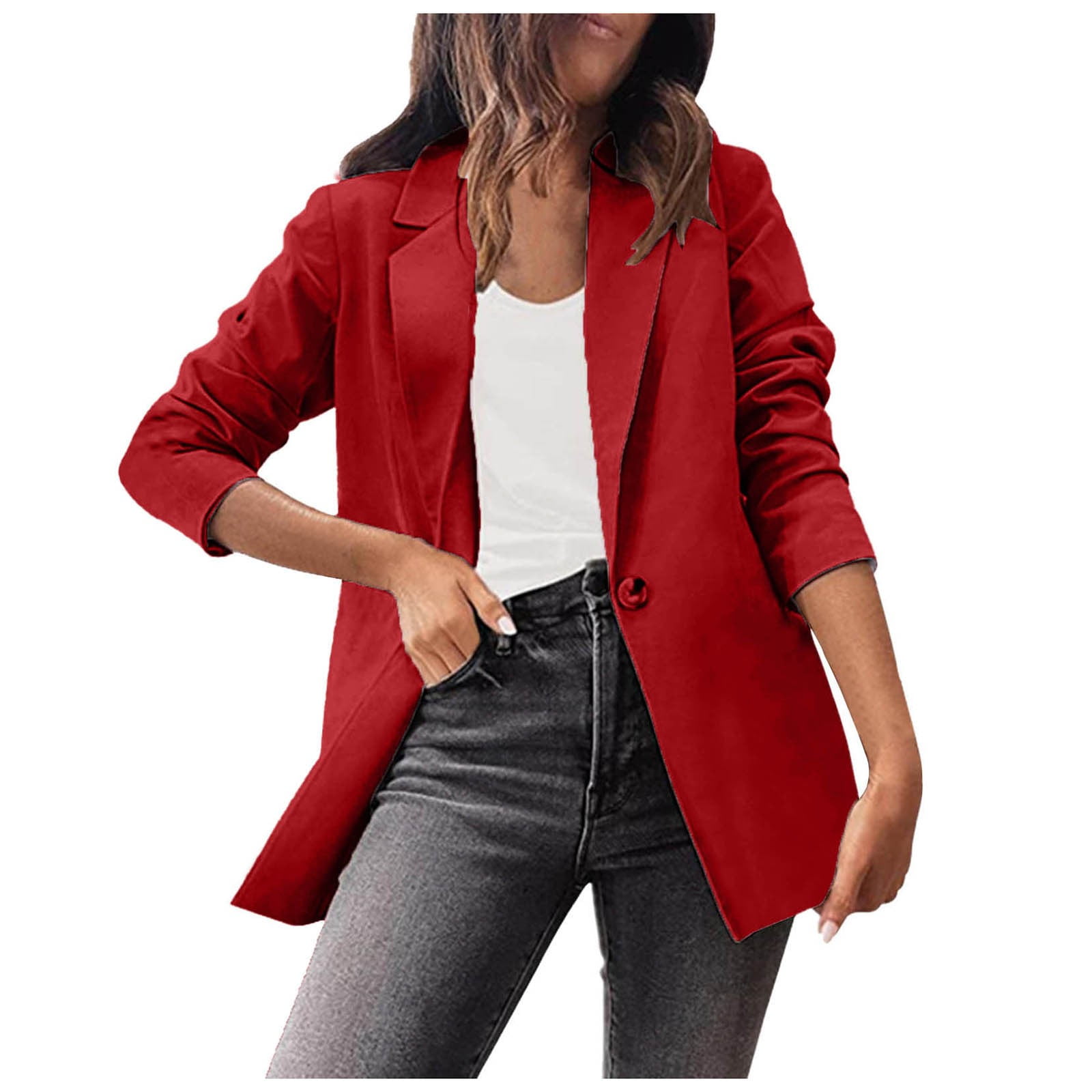 vigerkar Blazers for Women 2025 Open Front Long Sleeve Work Office ...