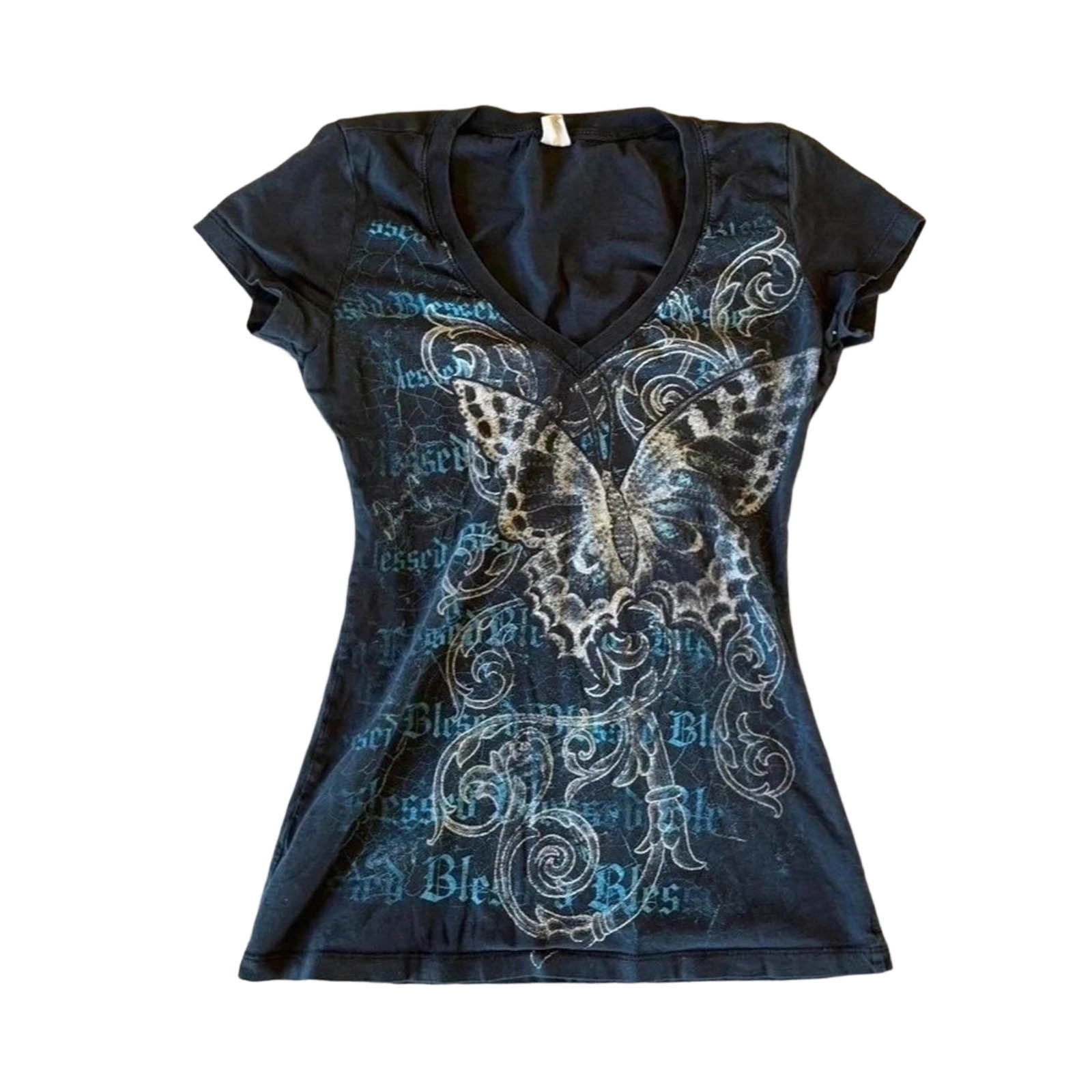 vigerkar Emo Grunge Top Short Sleeve Y2k Shirts Vintage Streetwear Tops ...