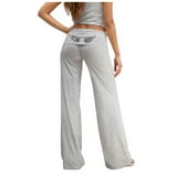 vigerkar Fold Over Yoga Pants for Women Sequin Angel Wings Low Rise ...