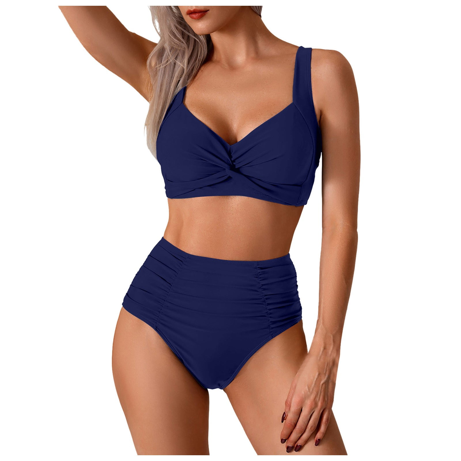 vigerkar High Waisted Two Piece Swimsuit-Womens Bikini Set Tummy Control Bathing Suit Modest ...