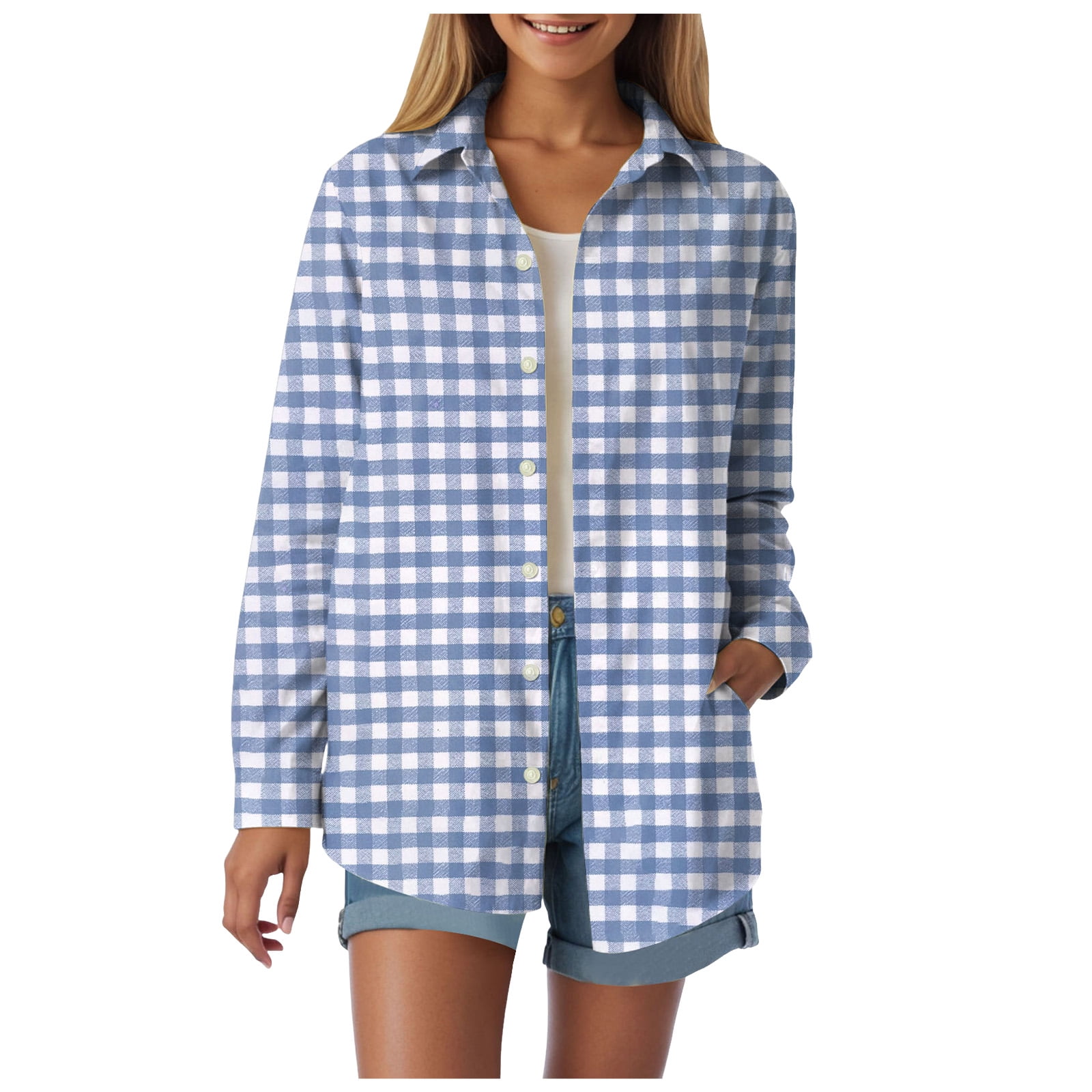 vigerkar Long Sleeve Plaid Shirt for Women Button Down Shirts Buffalo ...