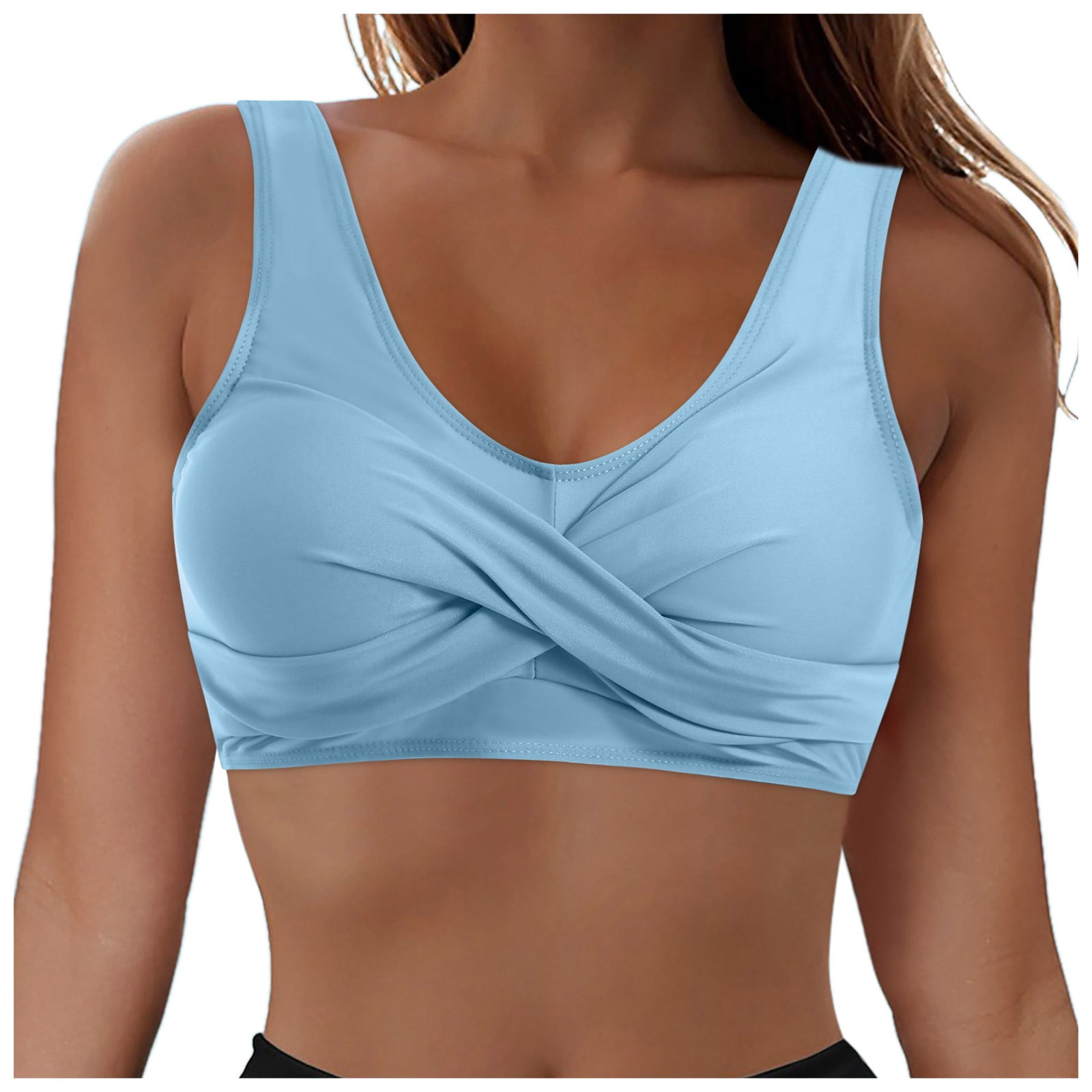 vigerkar Push Up Bikini Tops for Women Summer Swim Top Swimsuit Sexy V Neck Bikini Bathing Suit ...