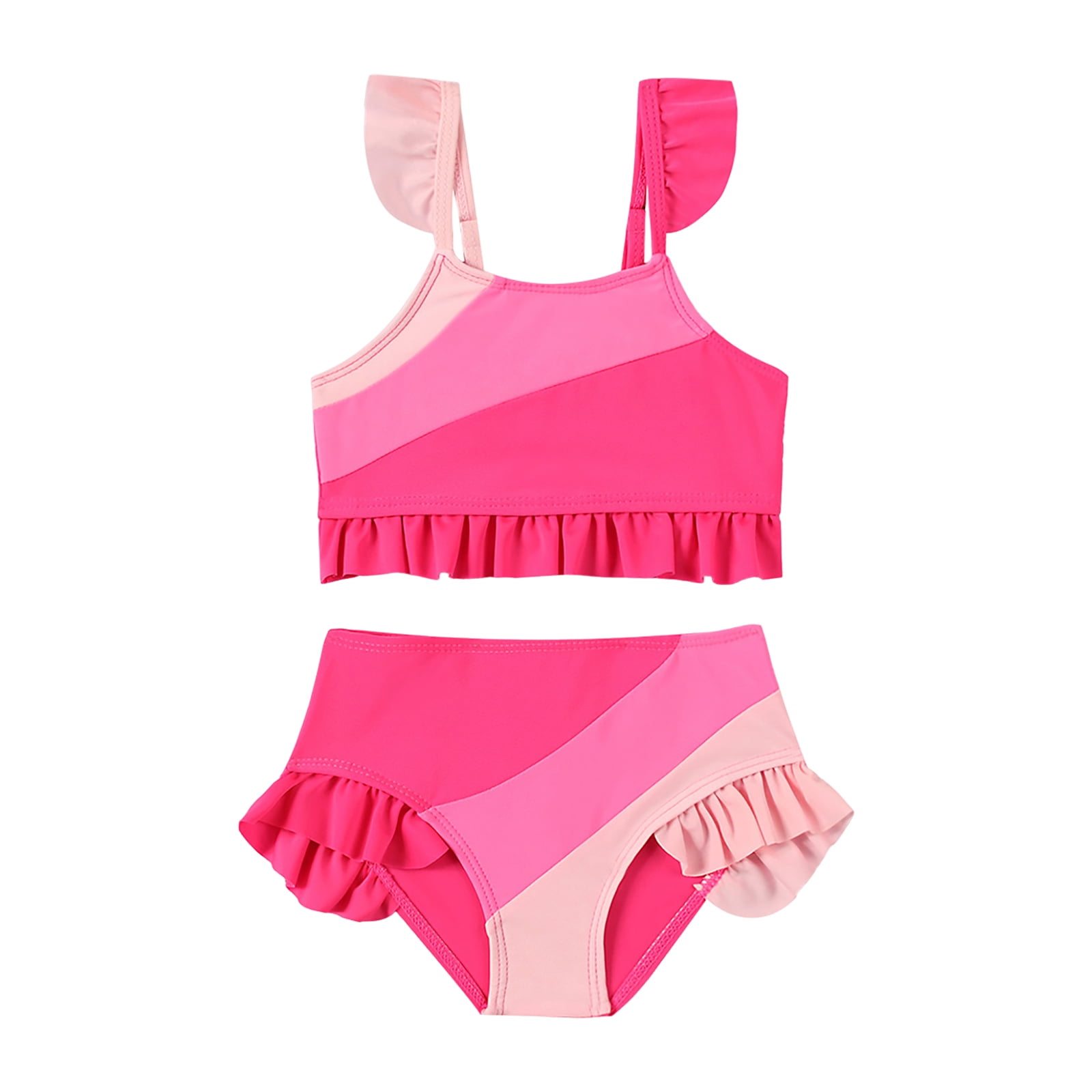 vigerkar Toddler Girl Swimsuit Color Block Swimwear Girls Beach Bathing ...