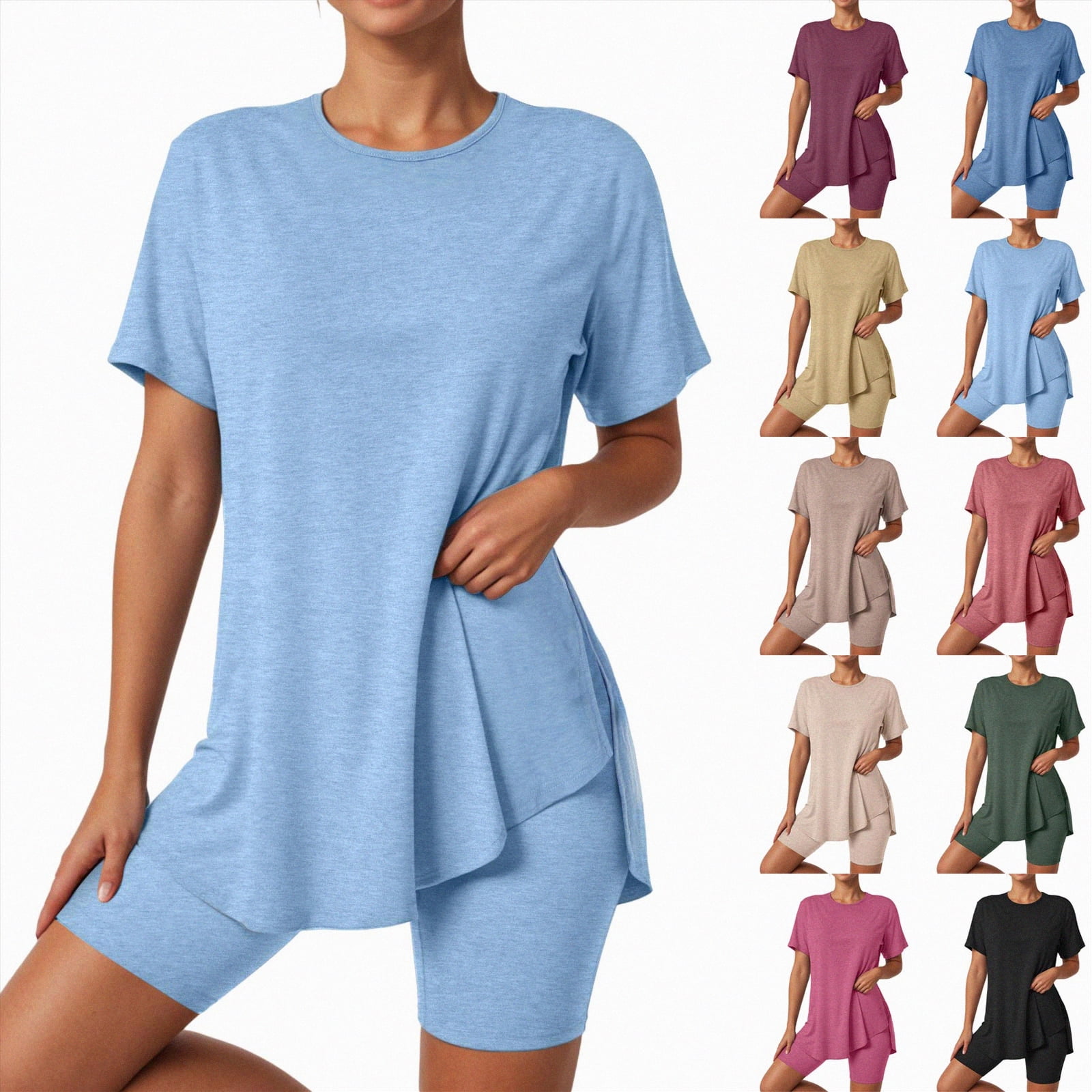 vigerkar Women 2 Piece Lounge Set 2026 Summer Casual Oversized Shirts ...