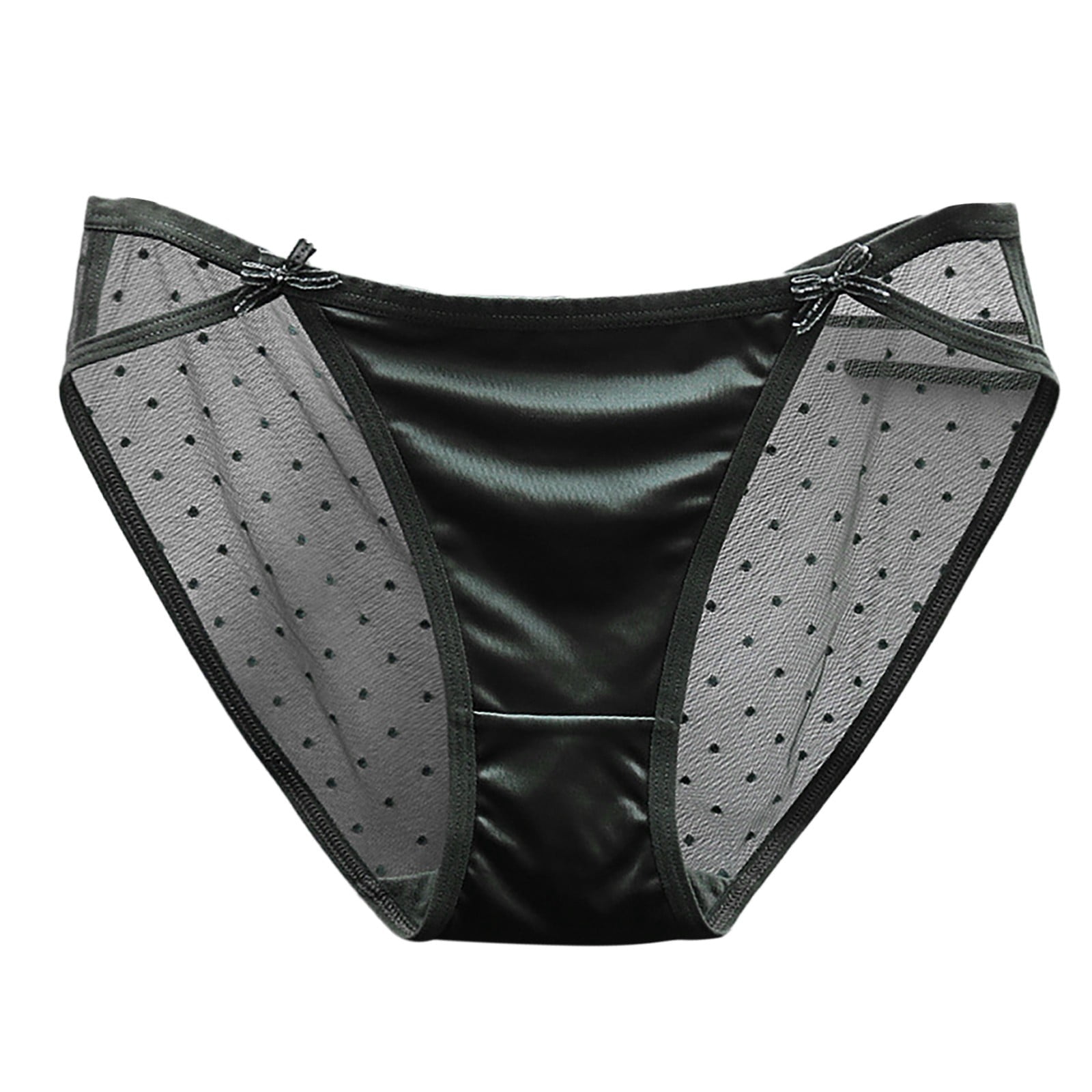 vigerkar Women Silky Satin Panties Mesh Lace Briefs Underwear Low Rise ...