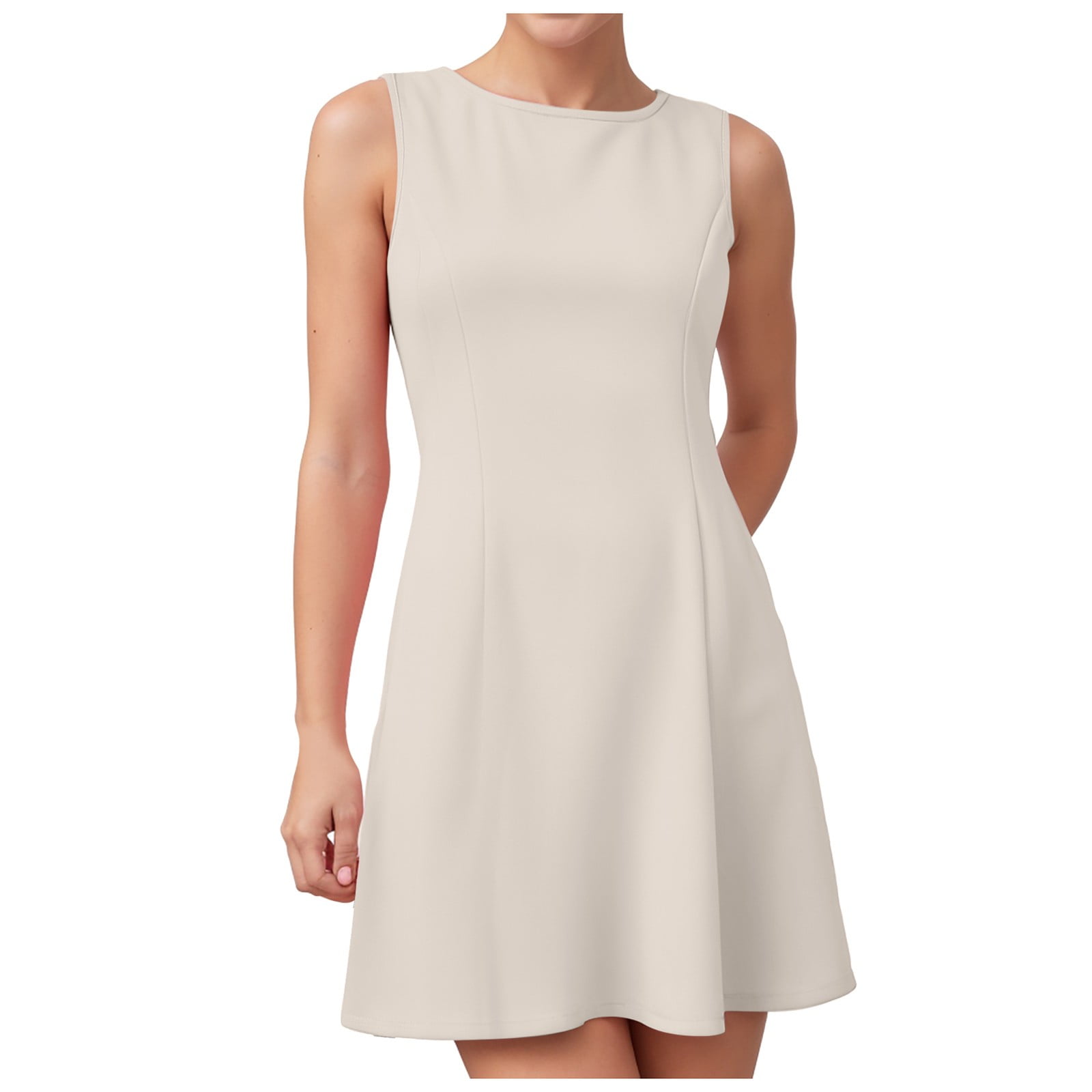 vigerkar Women's 2025 Summer Sleeveless Tank Mini Dresses Crew Neck A ...