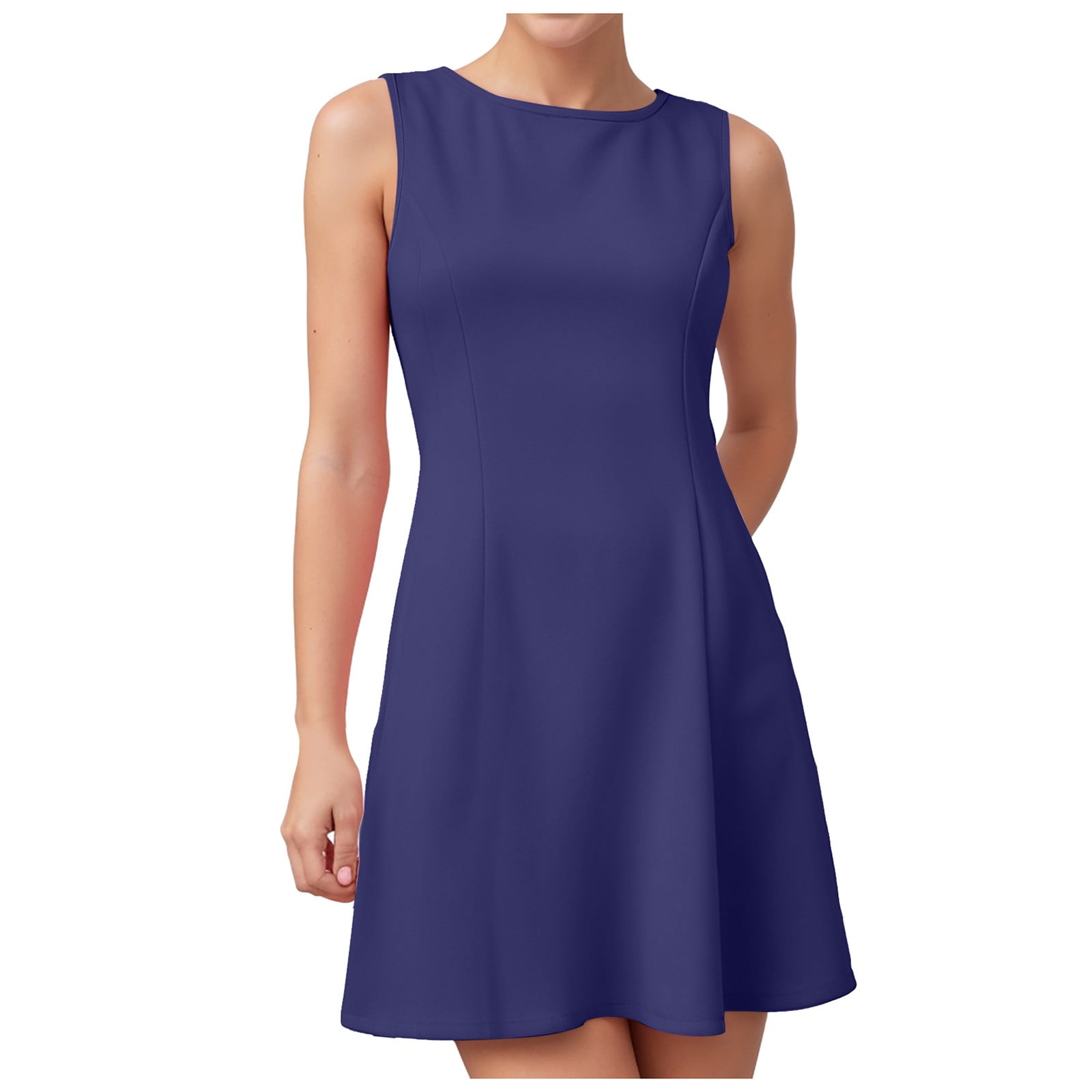 vigerkar Women's 2025 Summer Sleeveless Tank Mini Dresses Crew Neck A ...