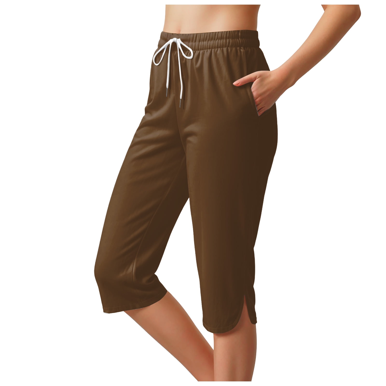 vigerkar Women's High-Waisted Yoga Pants – Side-Slit Workout Capris ...