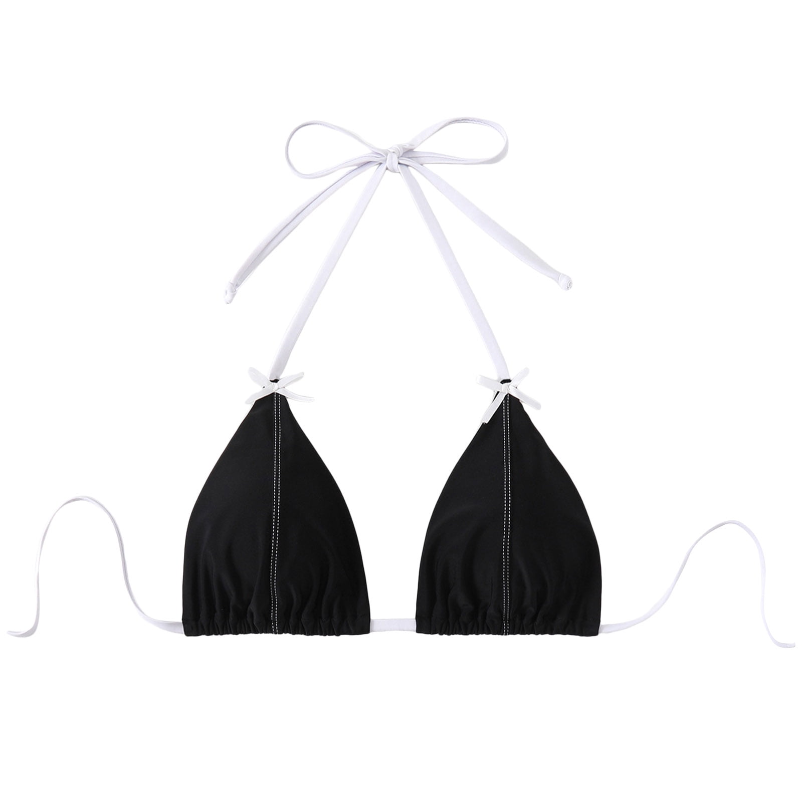 vigerkar Women's String Bikini Top Padded Halter Swimsuit Top Triangle ...