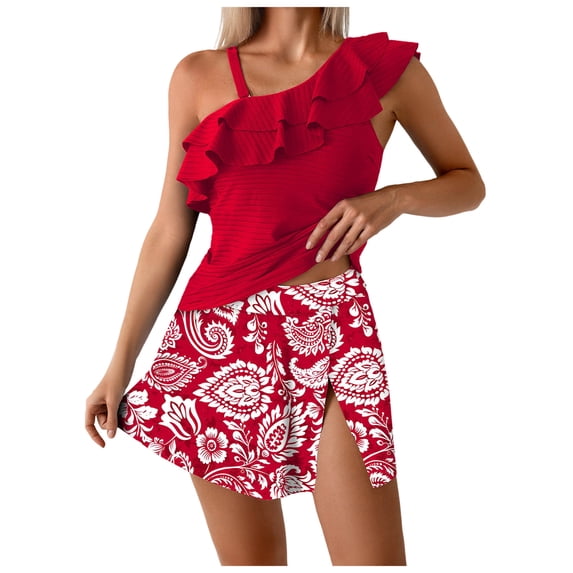 vigerkar Women's Swimsuits Shoulder Tankini Tummy Control Bathing Suits ...