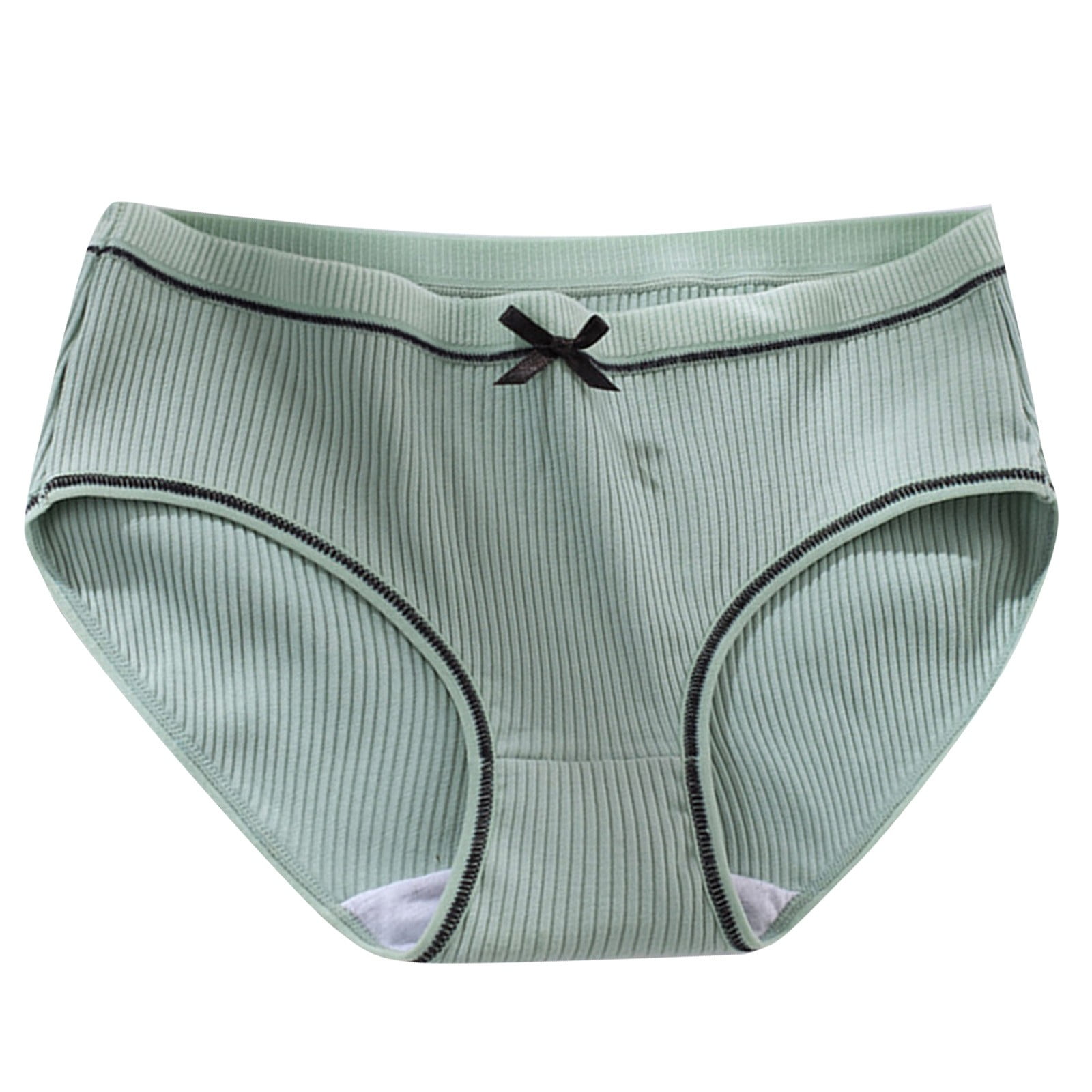 vigerkar Women's Underwear Bow Front Mid Rise Ribbed Briefs Comfort ...