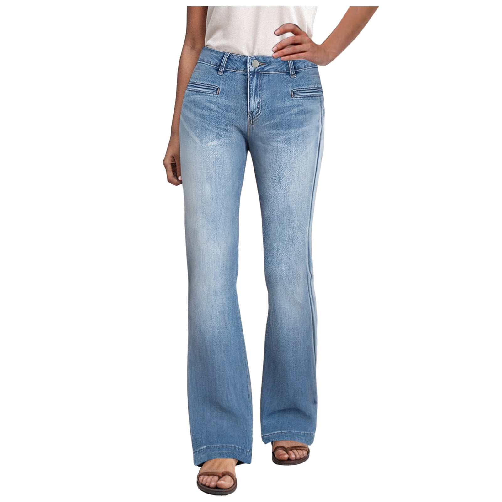 vigerkar Womens High Waist Classic Contrast Wash Bootcut Jeans 2025 ...