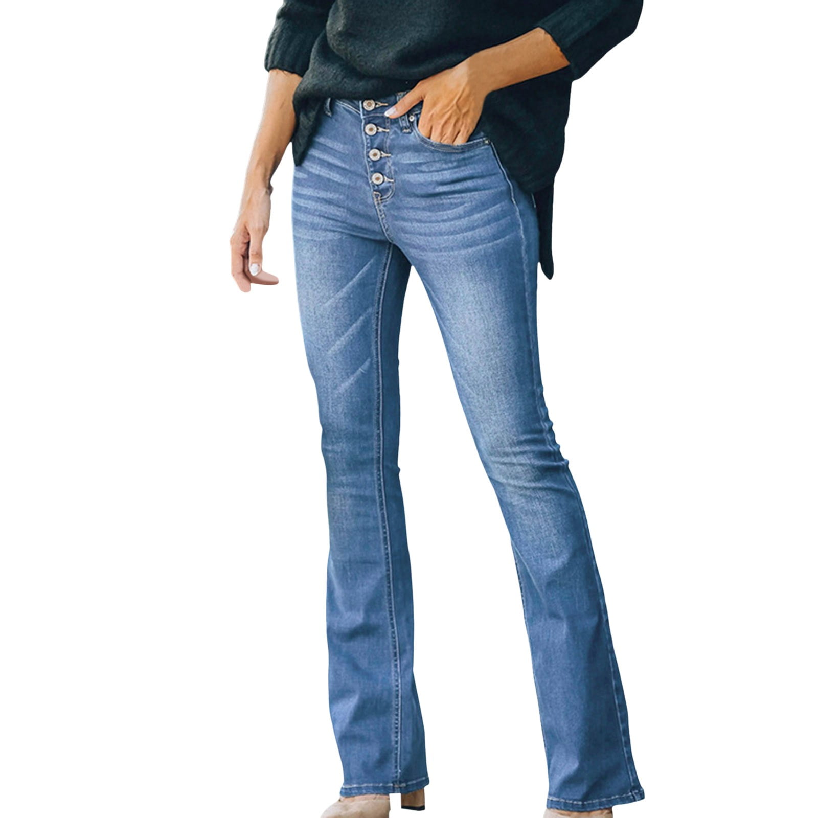 vigerkar Womens High Waisted Bell Bottom Jeans Flare Jeans for Women ...