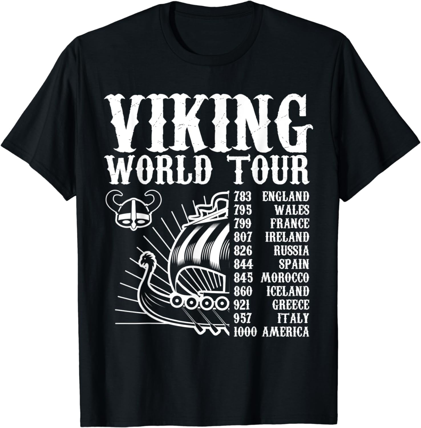 viking world tour viking ship Design T-Shirt - Walmart.com