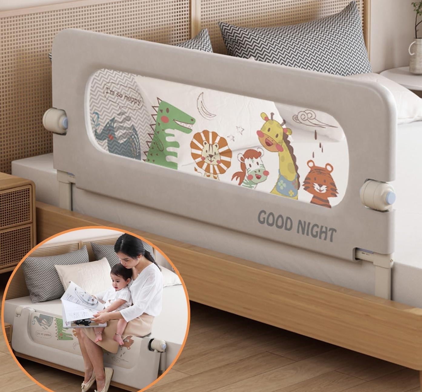 vikua 69" Bed Rail for Toddlers , Adjustable Height, 210D Oxford Cloth ...